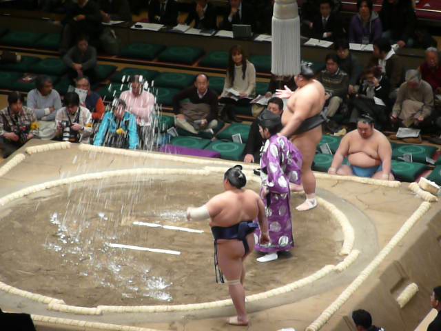 Slapping of the belly, pounding of the legs and throwing of the salt at ...