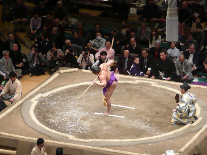 Slapping of the belly, pounding of the legs and throwing of the salt at ...